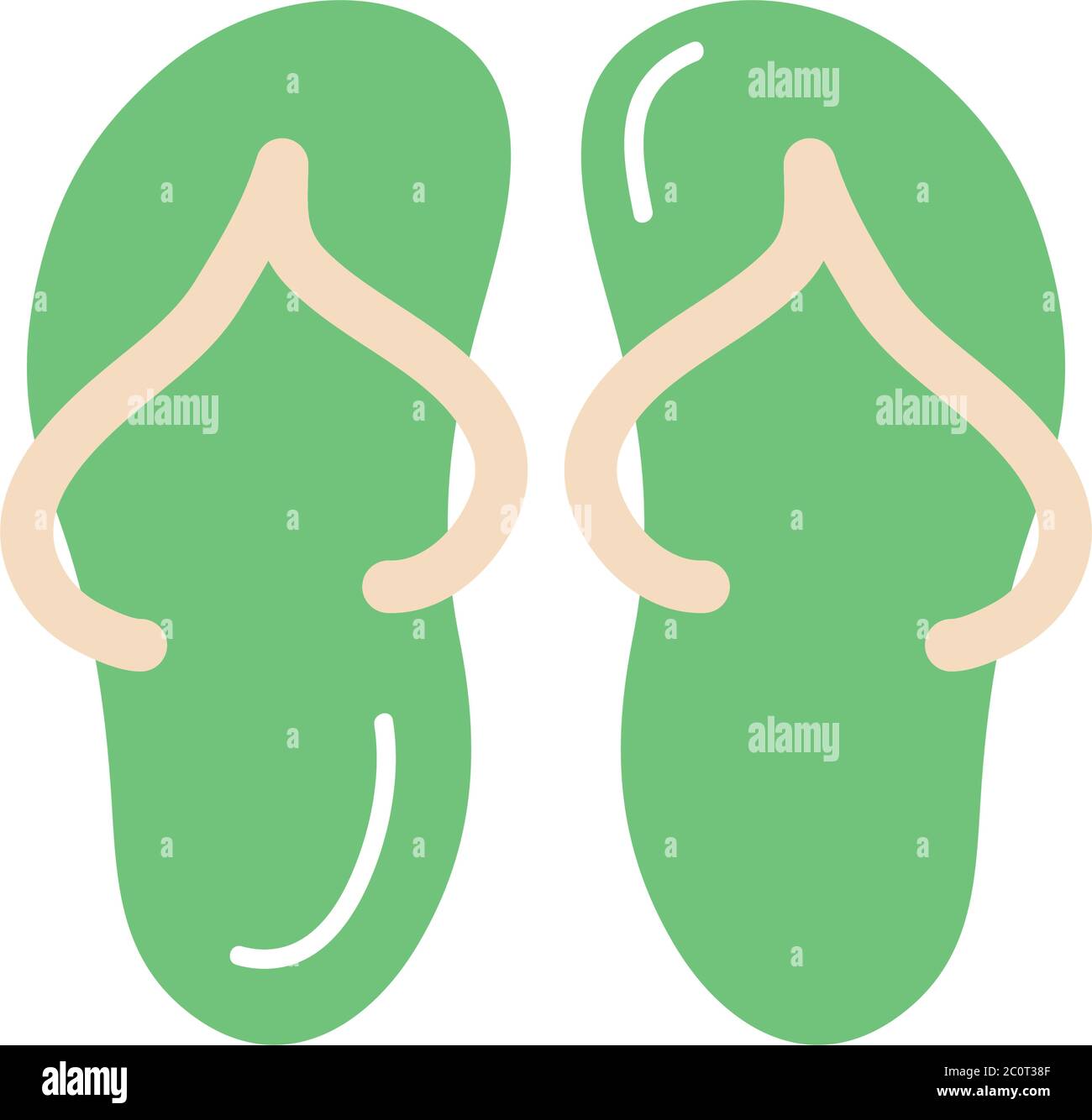 beach slippers icon over white background, flat style, vector ...