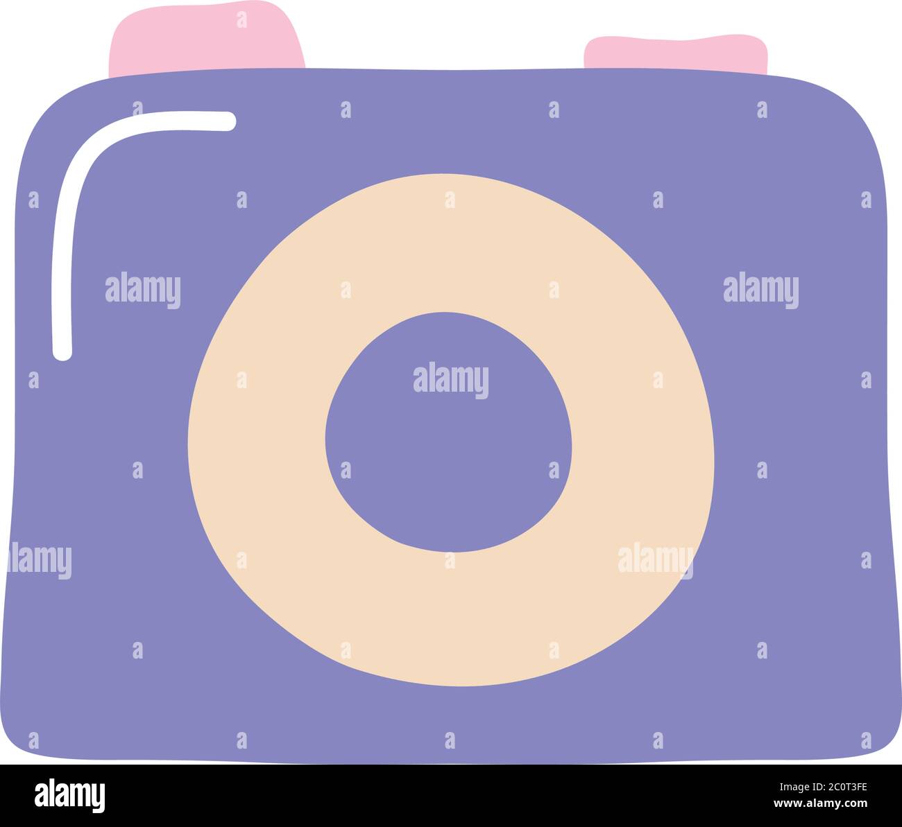 photographic camera icon over white background, flat style, vector ...