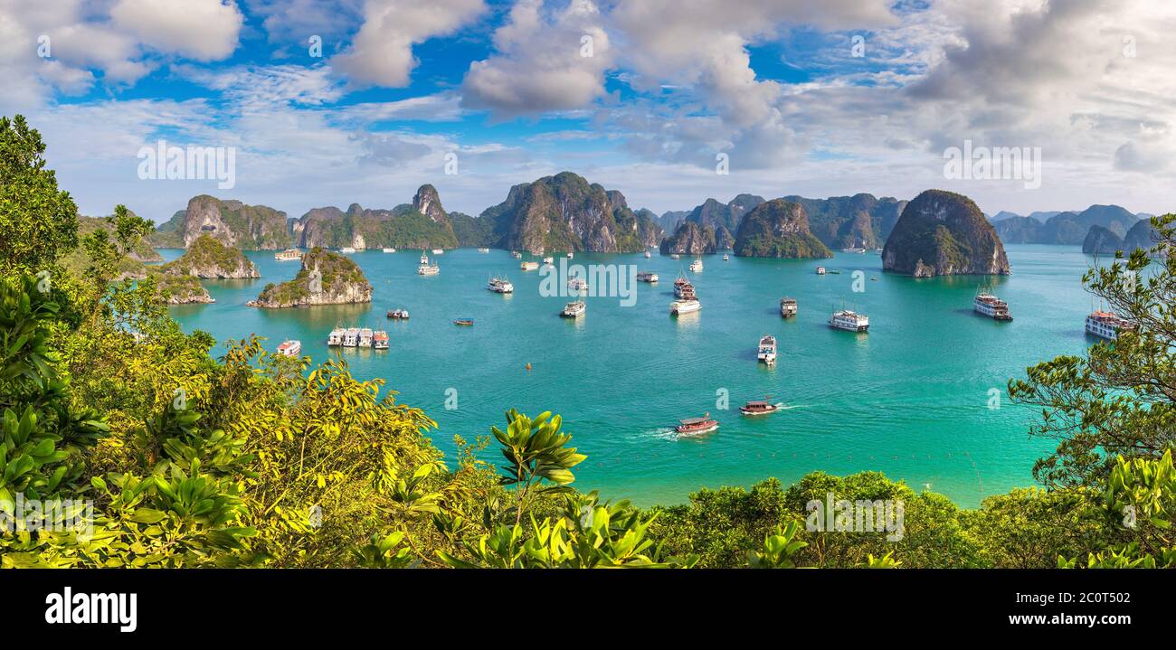 Panorama of Halon bay, Vietnam in a summer day Stock Photo - Alamy