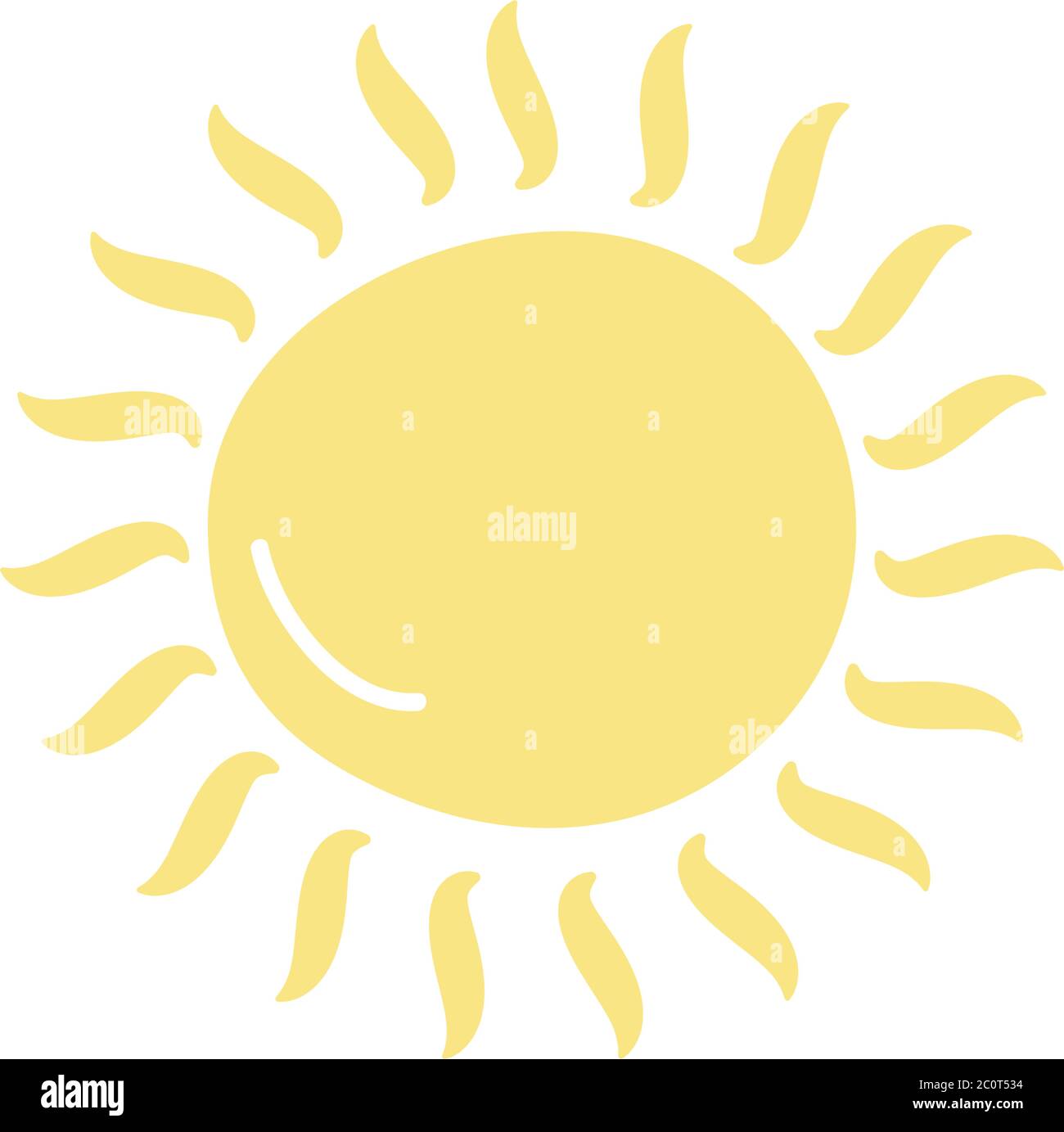 sun shape icon over white background, flat style, vector illustration ...
