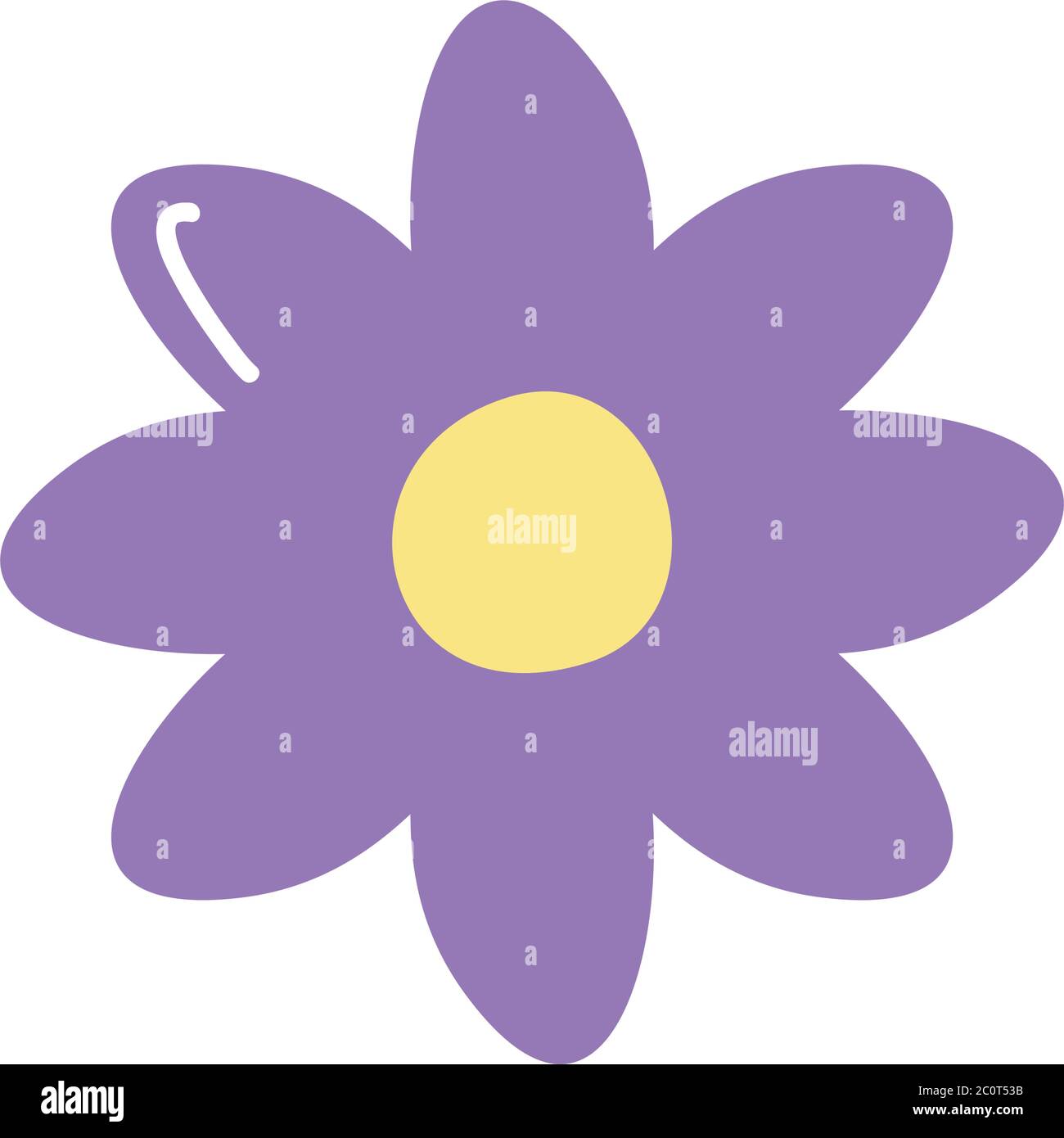 beautiful flower icon over white background, flat style, vector ...
