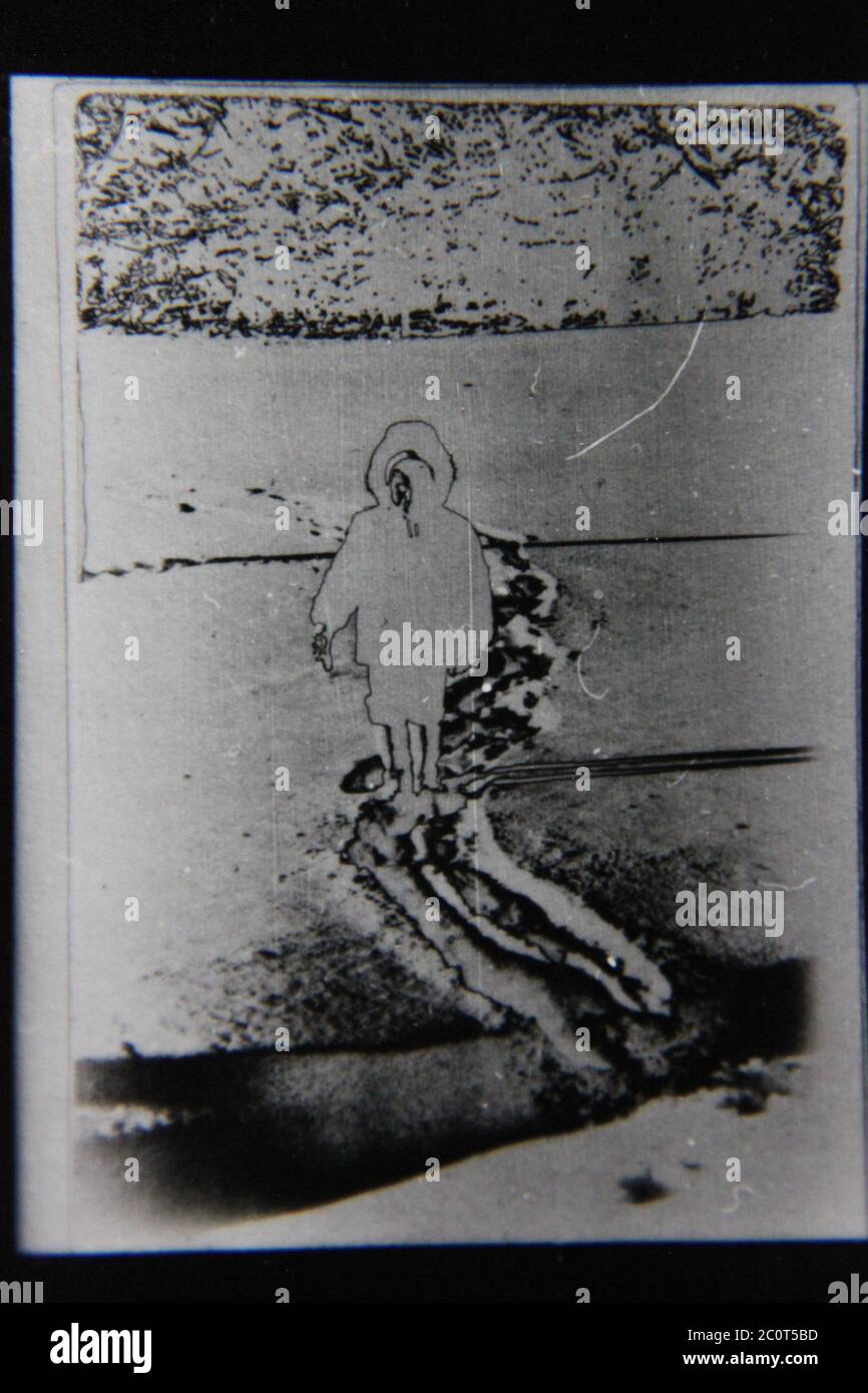 Fine 1970s vintage black and white photography of a young girl in a ...