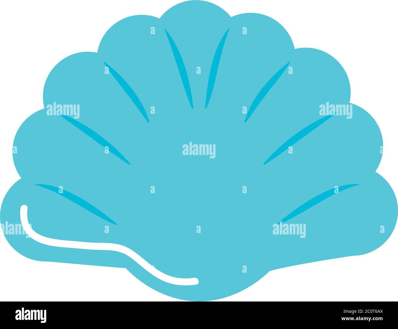 seashell icon over white background, flat style, vector illustration ...