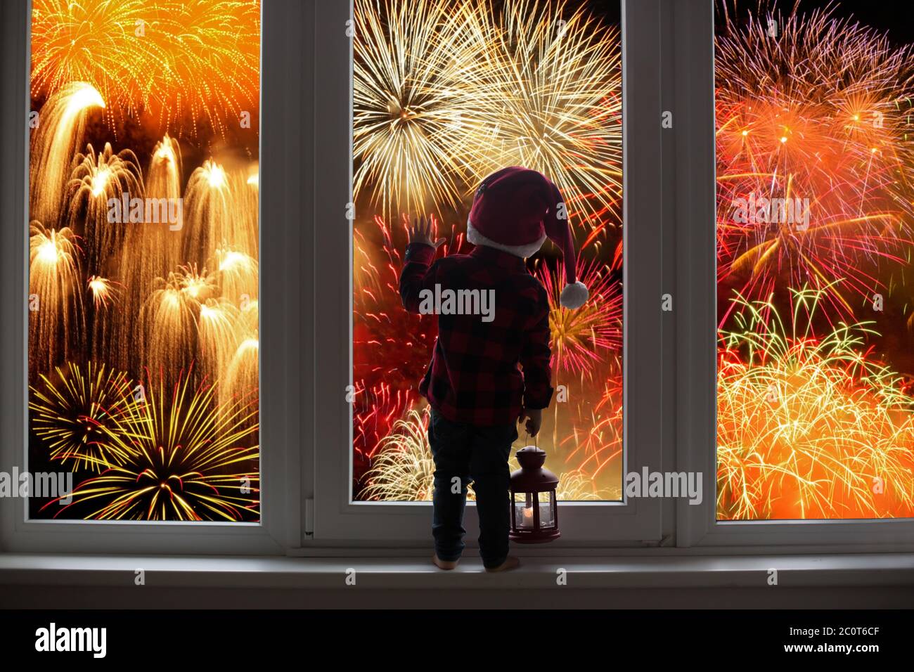 Boy night fireworks background hi-res stock photography and images - Alamy