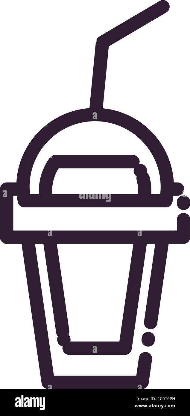 juice mug drink line style icon design, Beverage liquid menu restaurant ...