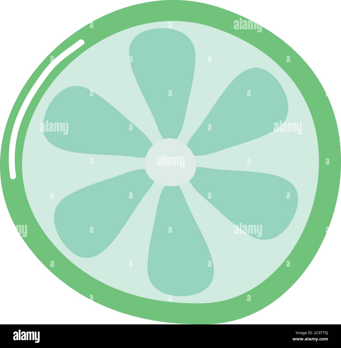 lemon slice icon over white background, flat style, vector illustration ...
