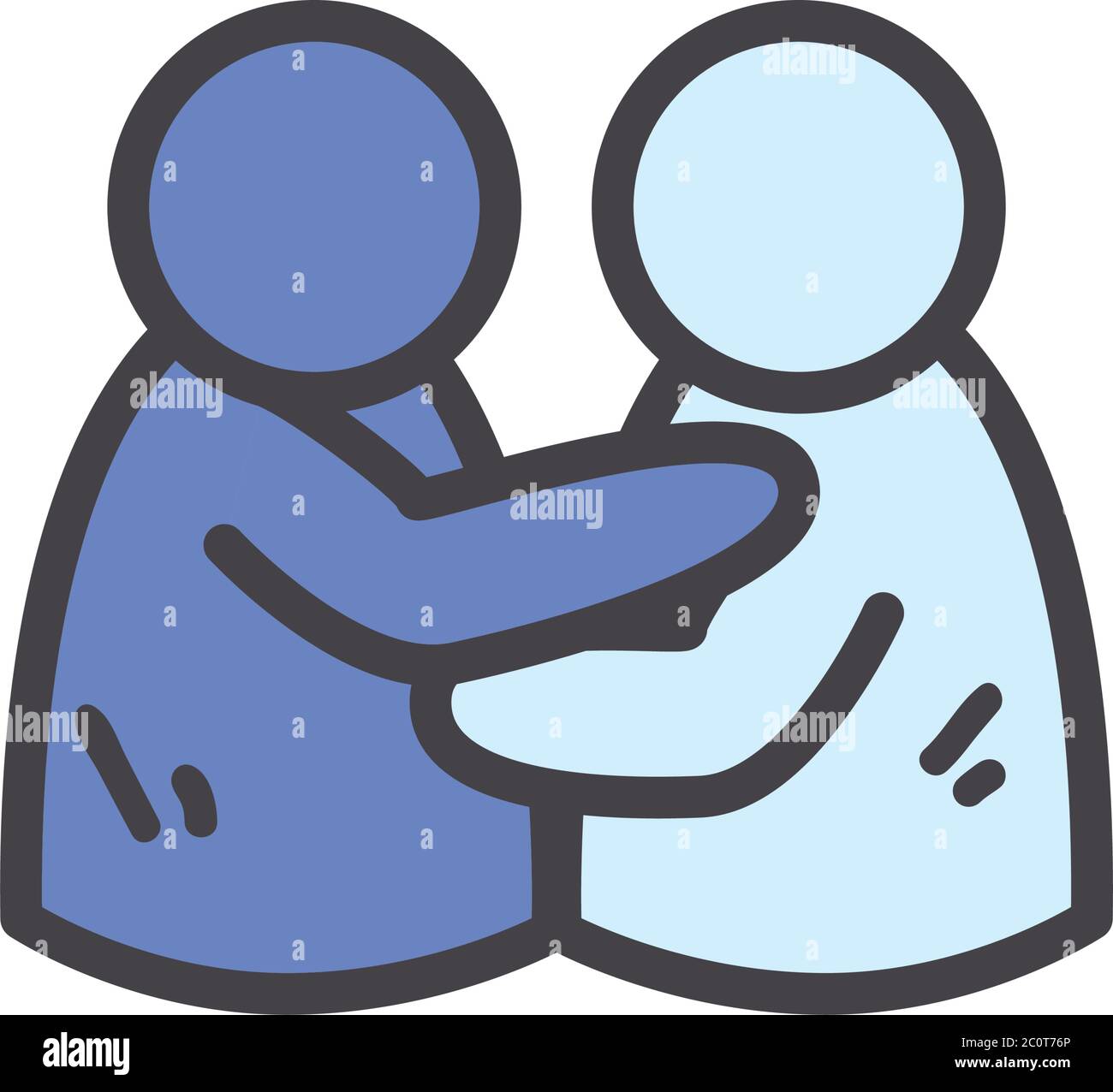 Avatars persons friends hugging line and fill style icon design of ...