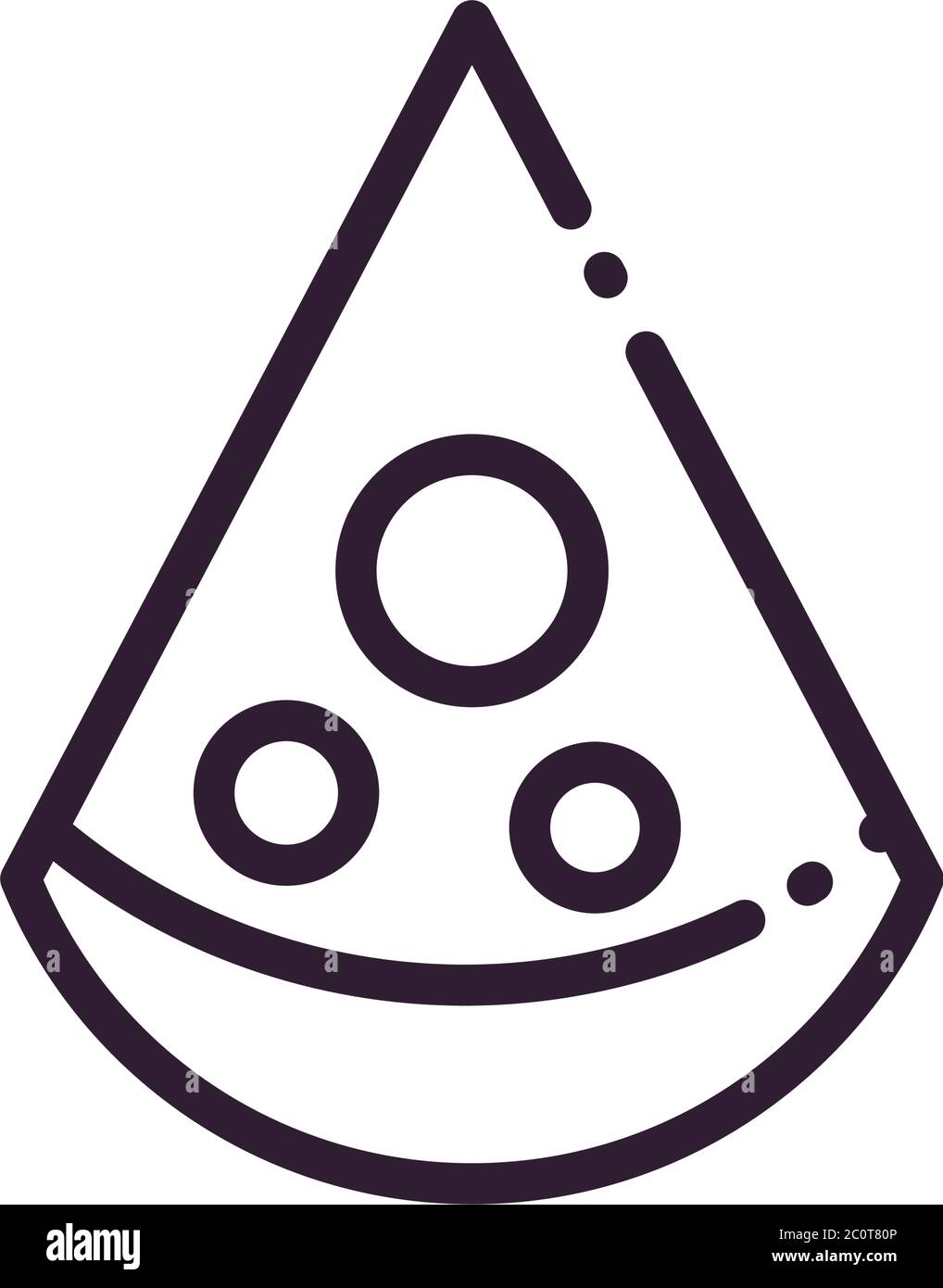 pizza line style icon design, food eat restaurant and menu theme Vector ...