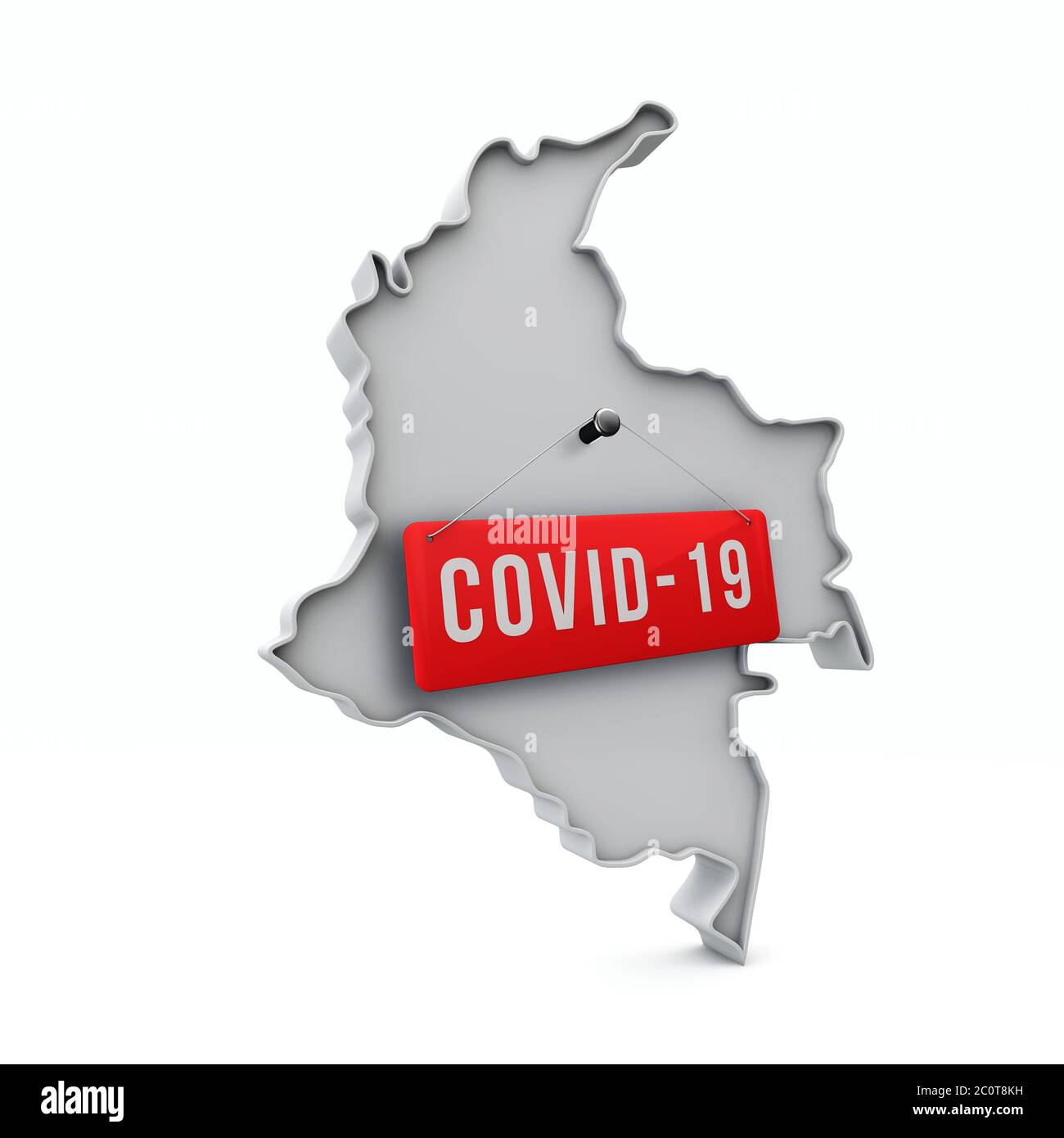 Colombia white map hi-res stock photography and images - Alamy
