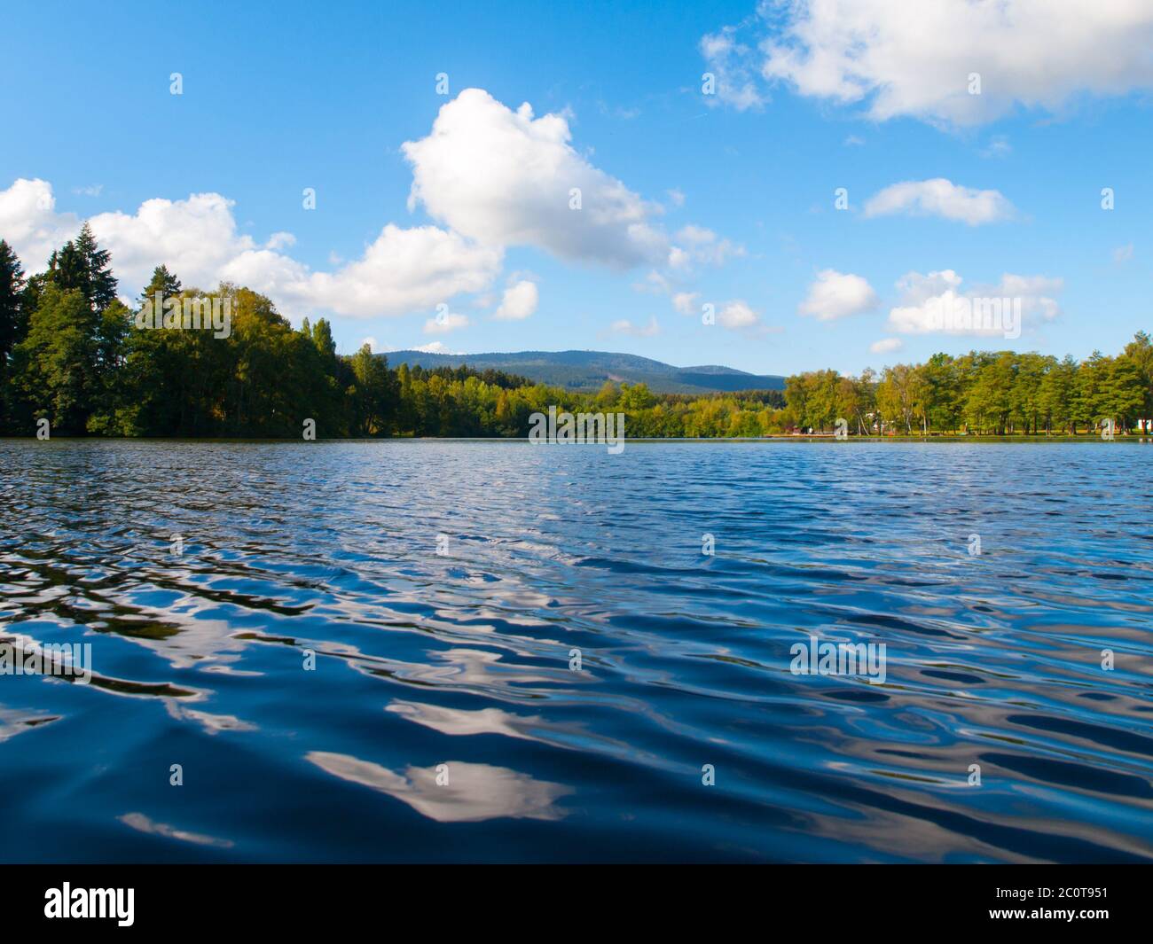 Babylon Pond and Cerchov Mountain in Bohemian Forest, Czech Republic ...