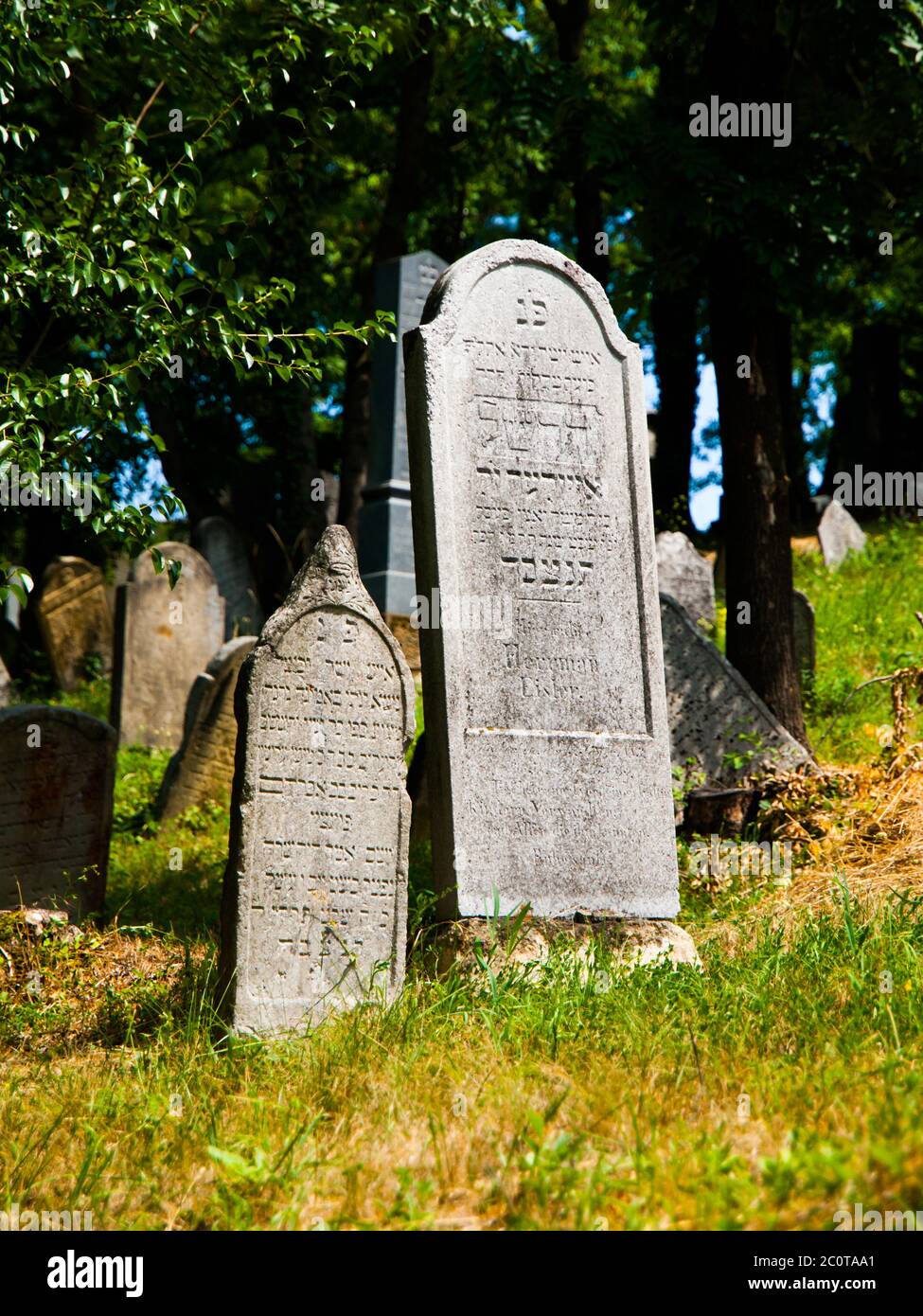Typical headstones in the old Jewish cemetery Stock Photo - Alamy