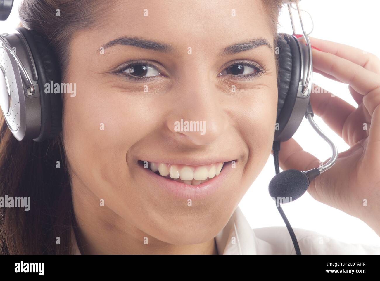 Support service worker headset hi-res stock photography and images - Alamy
