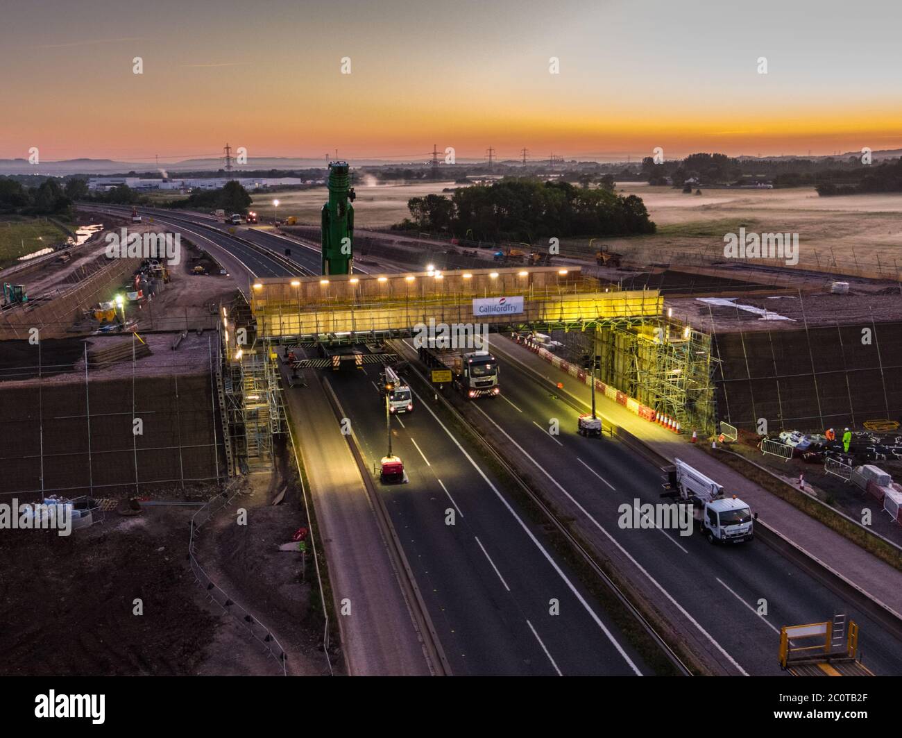 Motorway bridge construction on the M49 Avonmouth near Bristol Stock ...