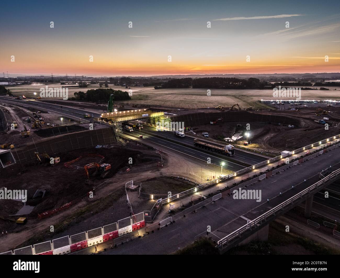 Motorway bridge construction on the M49 Avonmouth near Bristol Stock ...