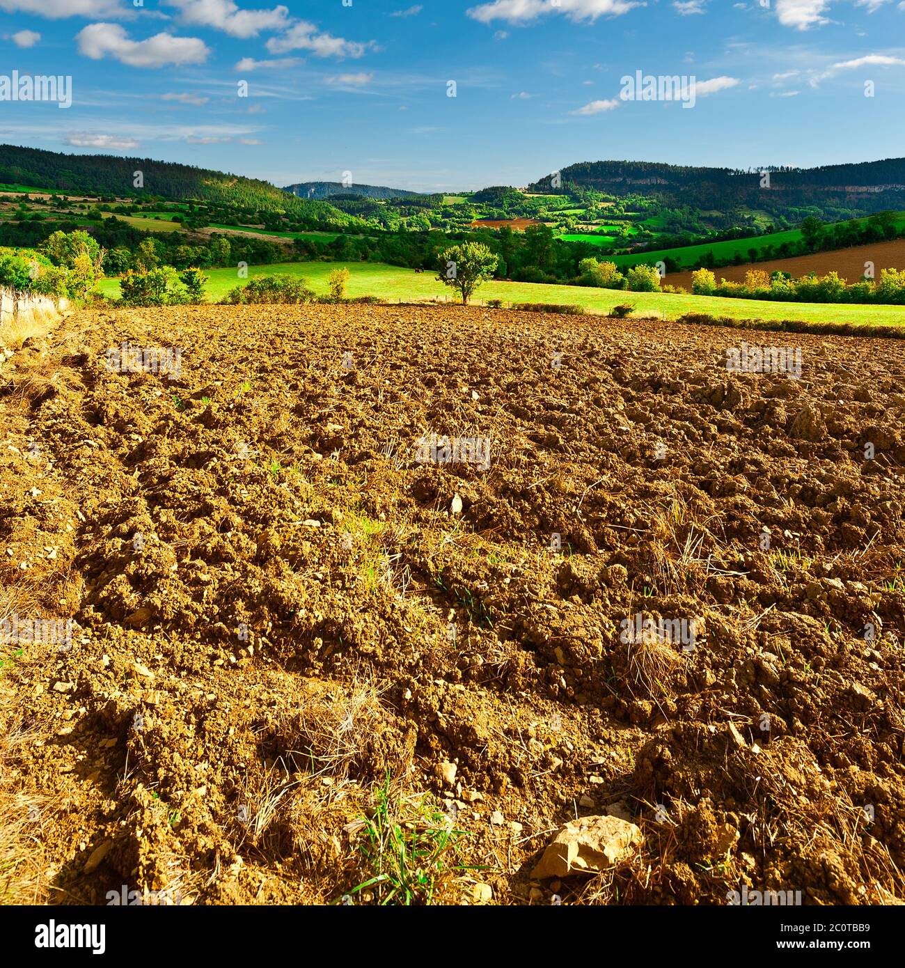 Blue sky green fields square hi-res stock photography and images - Alamy