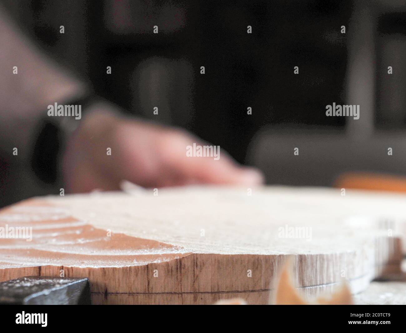 Professional luthier violinmaker artisan Robert Gasser working on ...