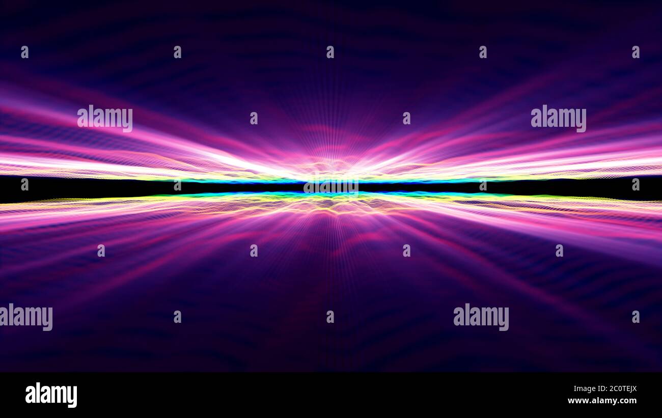 3d abstract horizon in space, background particle Stock Photo - Alamy