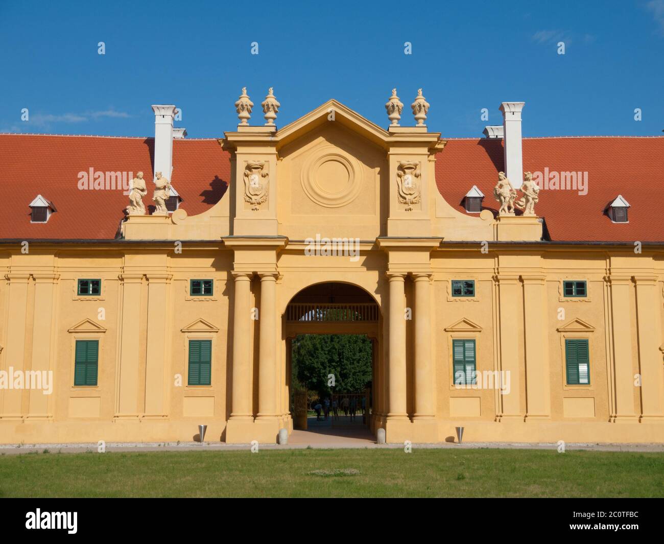 Baroque entrance gate to the Riding Hall in Lednice Castle, Czech ...