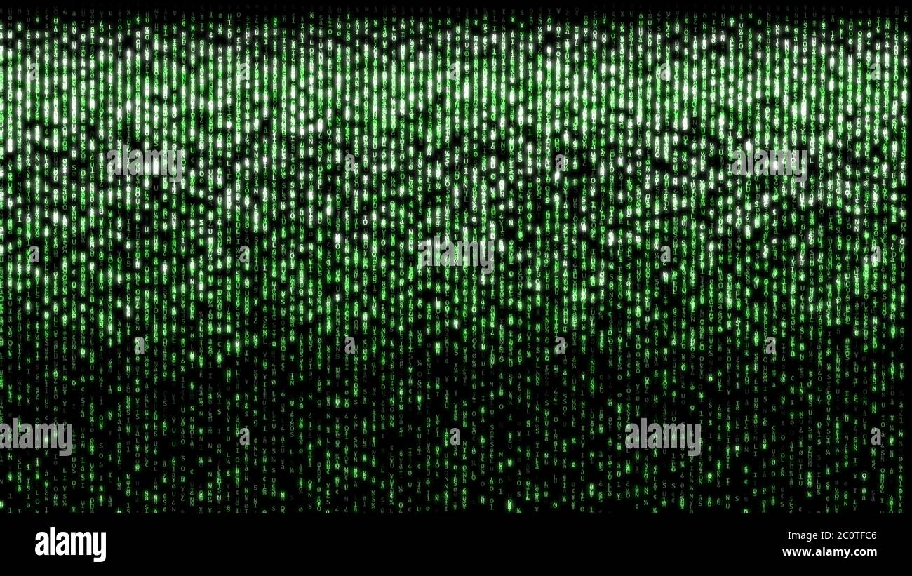 Abstract background, digital data, green matrix effect Stock Photo - Alamy