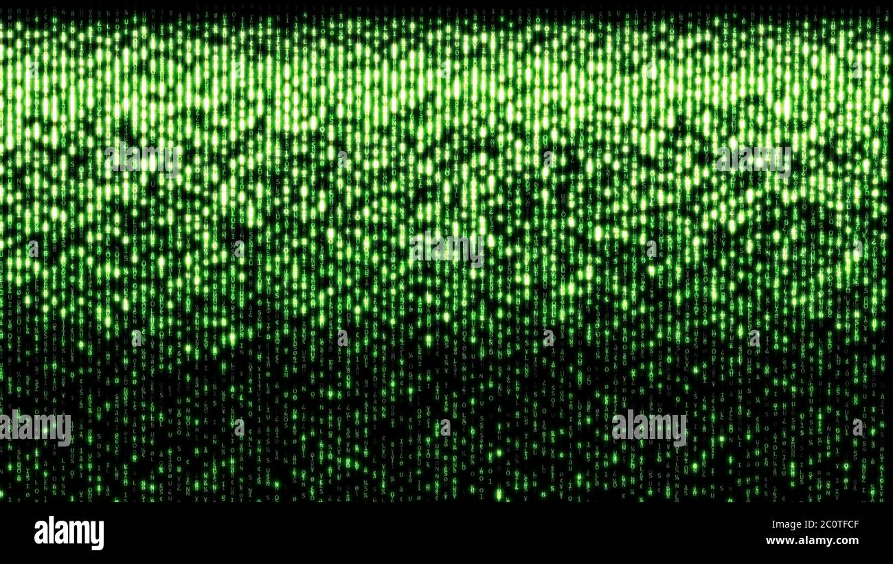 Abstract background, digital data, green matrix effect Stock Photo - Alamy