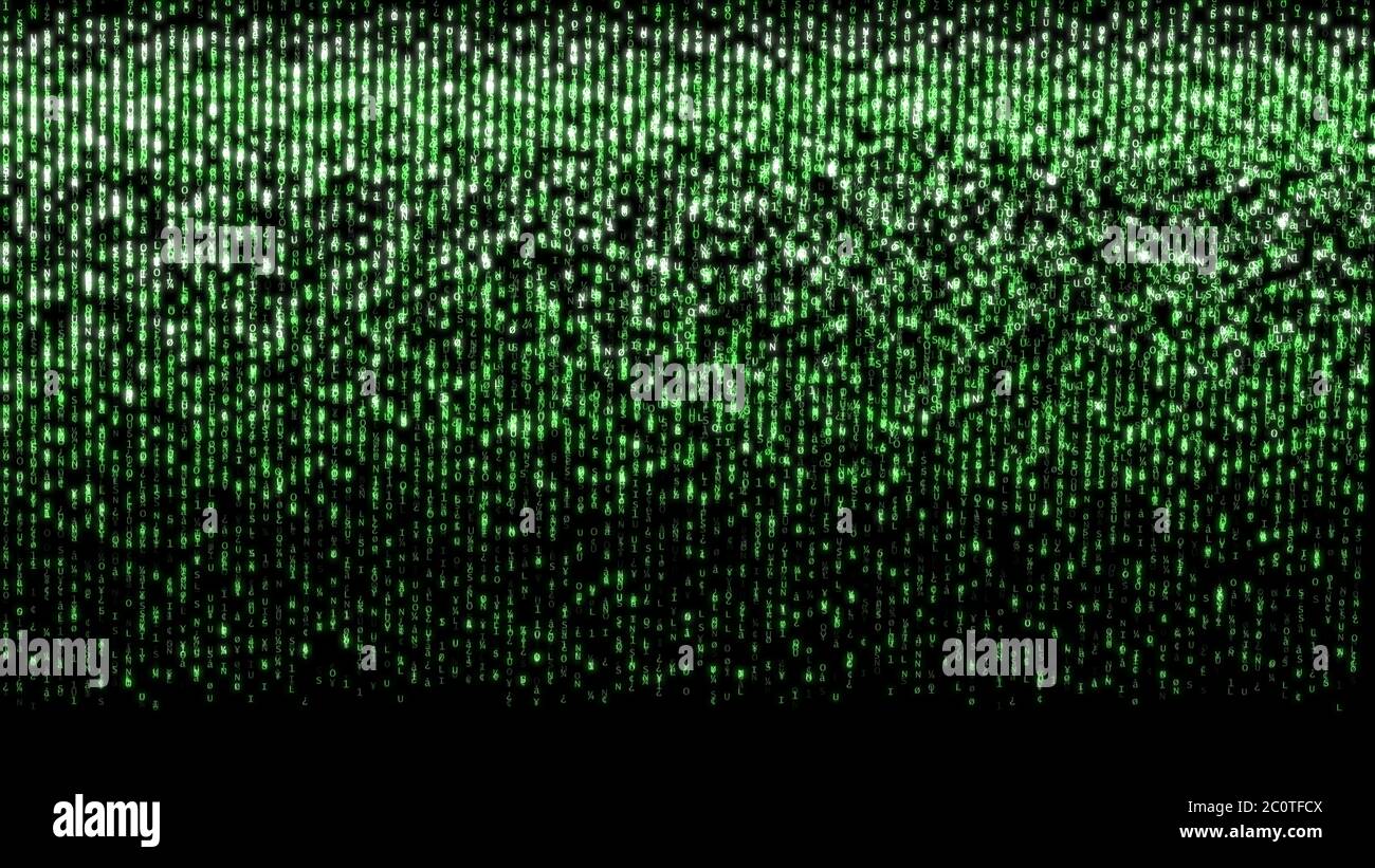 Abstract background, digital data, green matrix effect Stock Photo - Alamy
