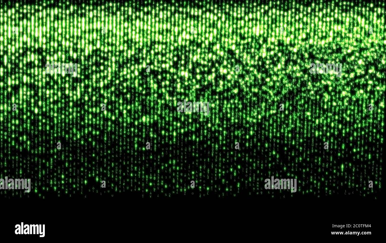 Abstract background, digital data, green matrix effect Stock Photo - Alamy