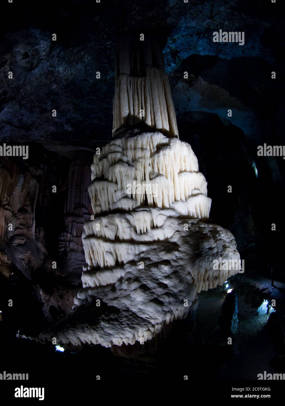 Picturesque karst features illuminated in the cave Stock Photo - Alamy