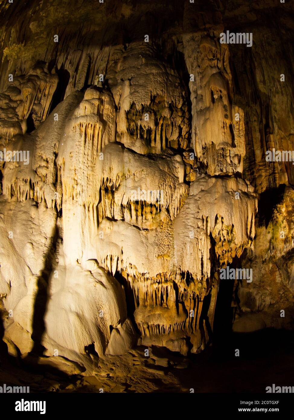 Picturesque karst features illuminated in the cave Stock Photo - Alamy
