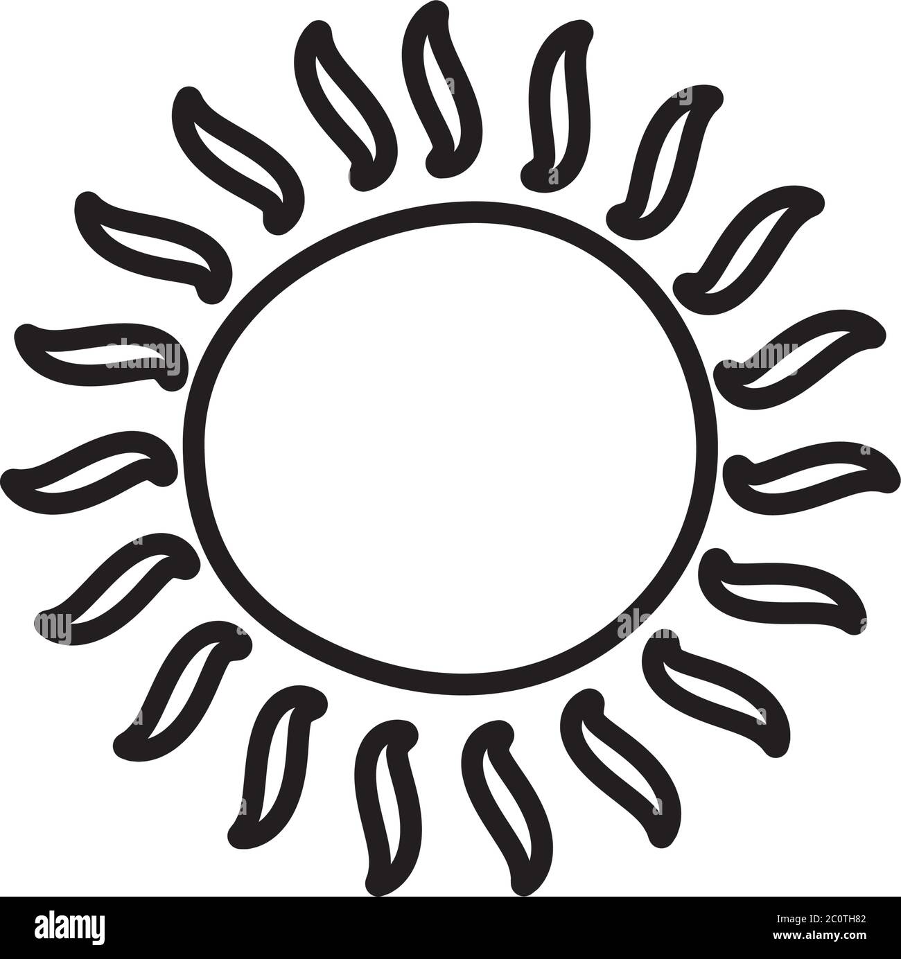 sun shape icon over white background, line style, vector illustration ...