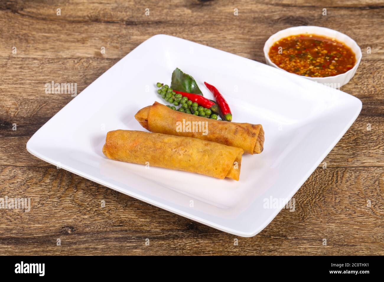 Deep fried spring roll with prawn and cabbage Stock Photo - Alamy