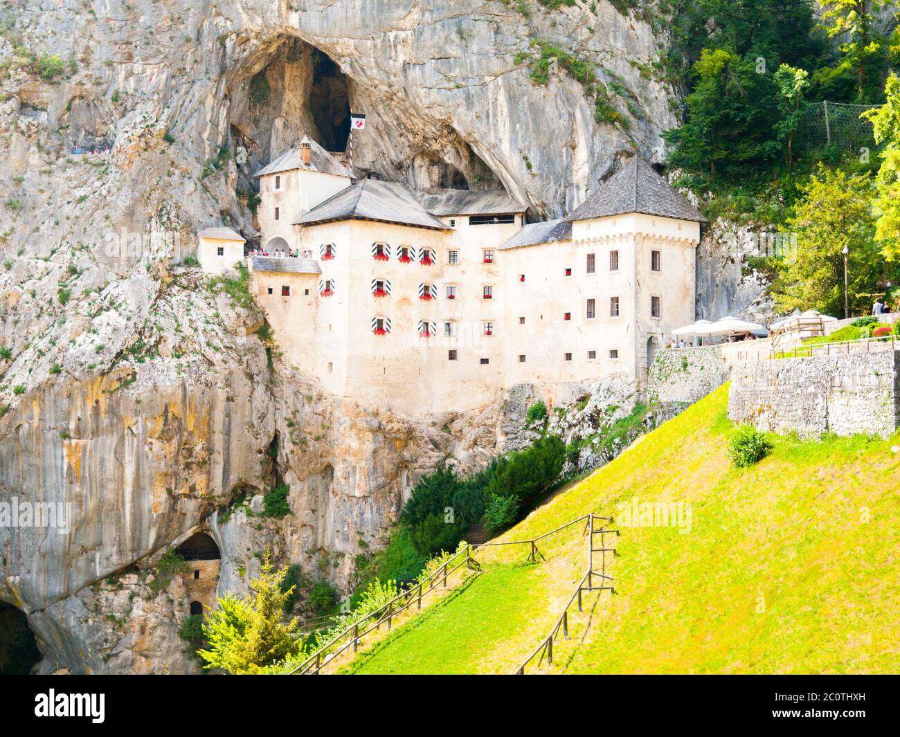 Unique old medieval Predjama Castle built in the cave, Slovenia, Europe ...