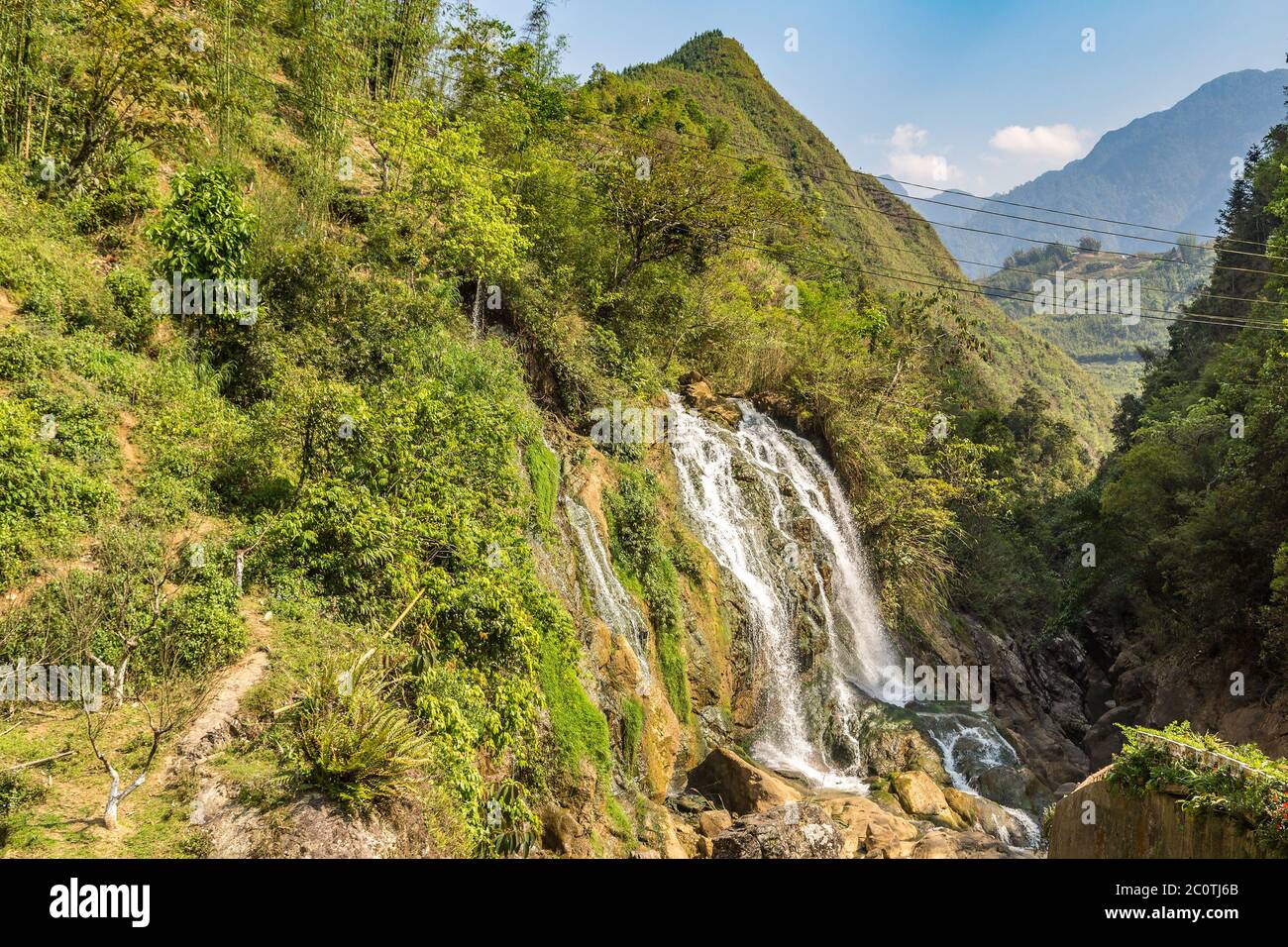 Silver waterfall in cat cat village hi-res stock photography and images ...