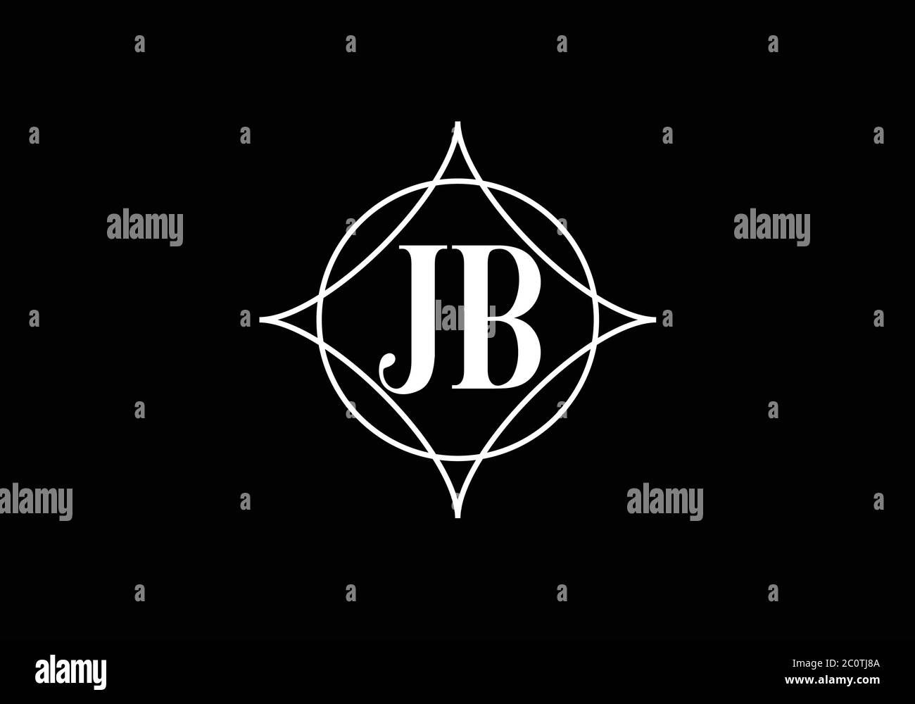 Initial Monogram Letter J B Logo Design Vector Template. JB Letter Logo ...