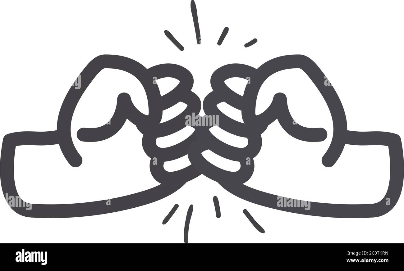 fist sign with hands line style icon design of People arm finger person ...