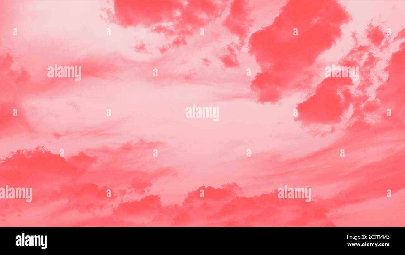 Abstract sky panoramic format background, red coral sky Stock Photo - Alamy