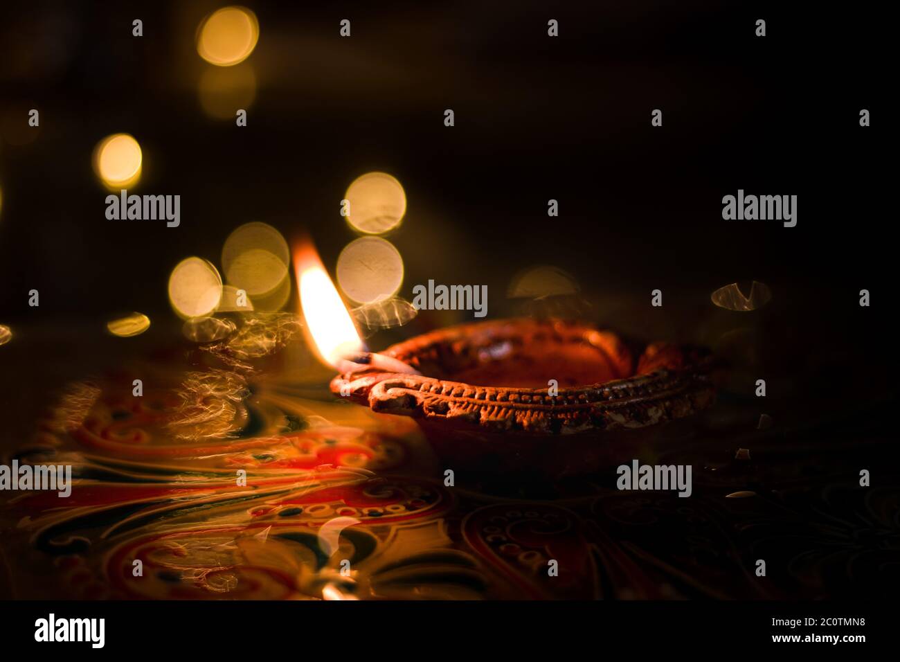 Decorated diya photo for indian festivals Stock Photo - Alamy