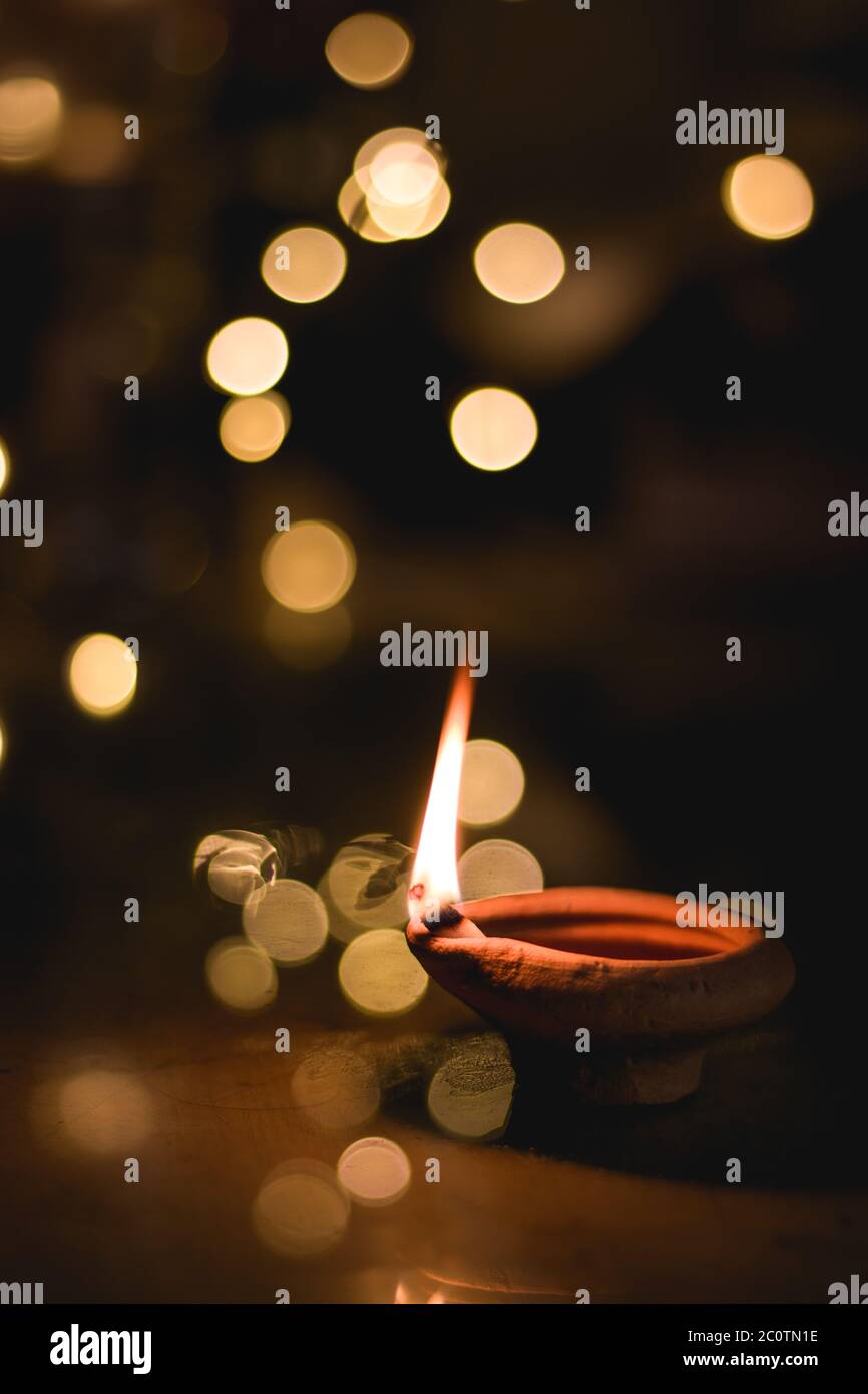 Decorated diya photo for indian festivals Stock Photo - Alamy
