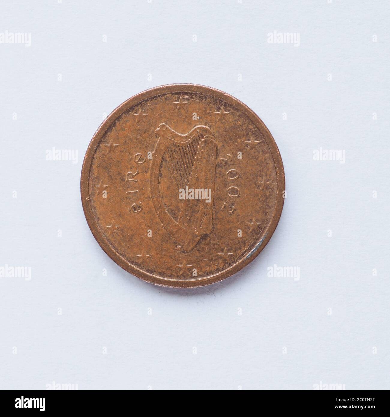 Irish 2 cent coin Stock Photo - Alamy