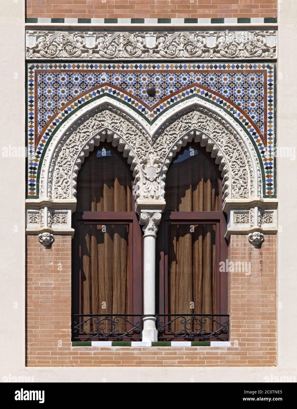 Double ornate window in moorish style Stock Photo - Alamy