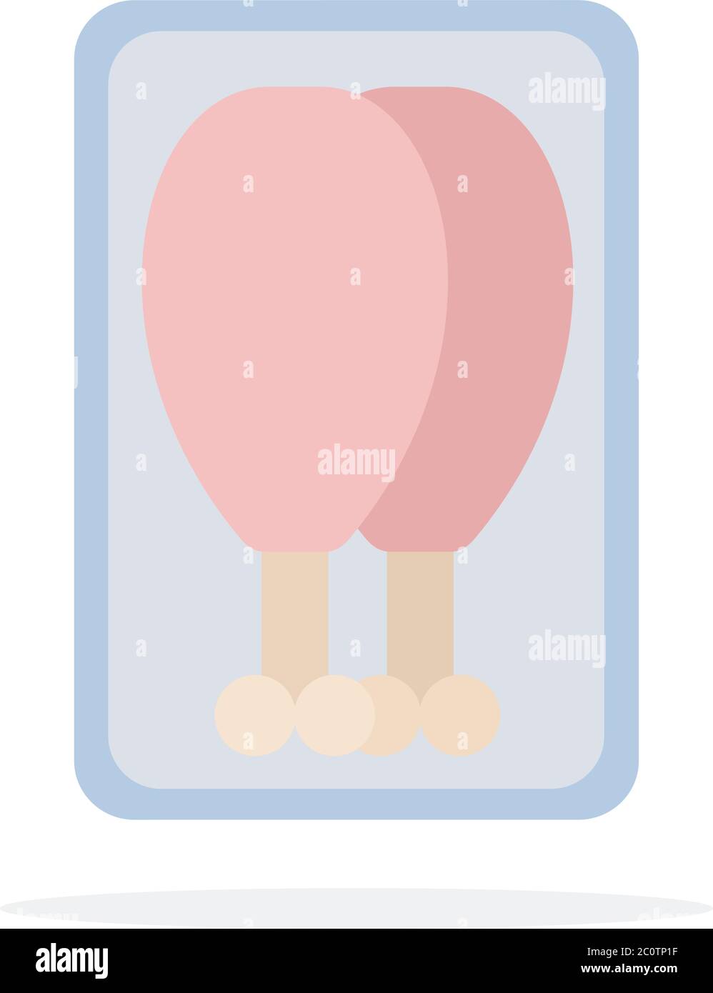 Chicken legs in vacuum plastic container flat isolated Stock Vector ...