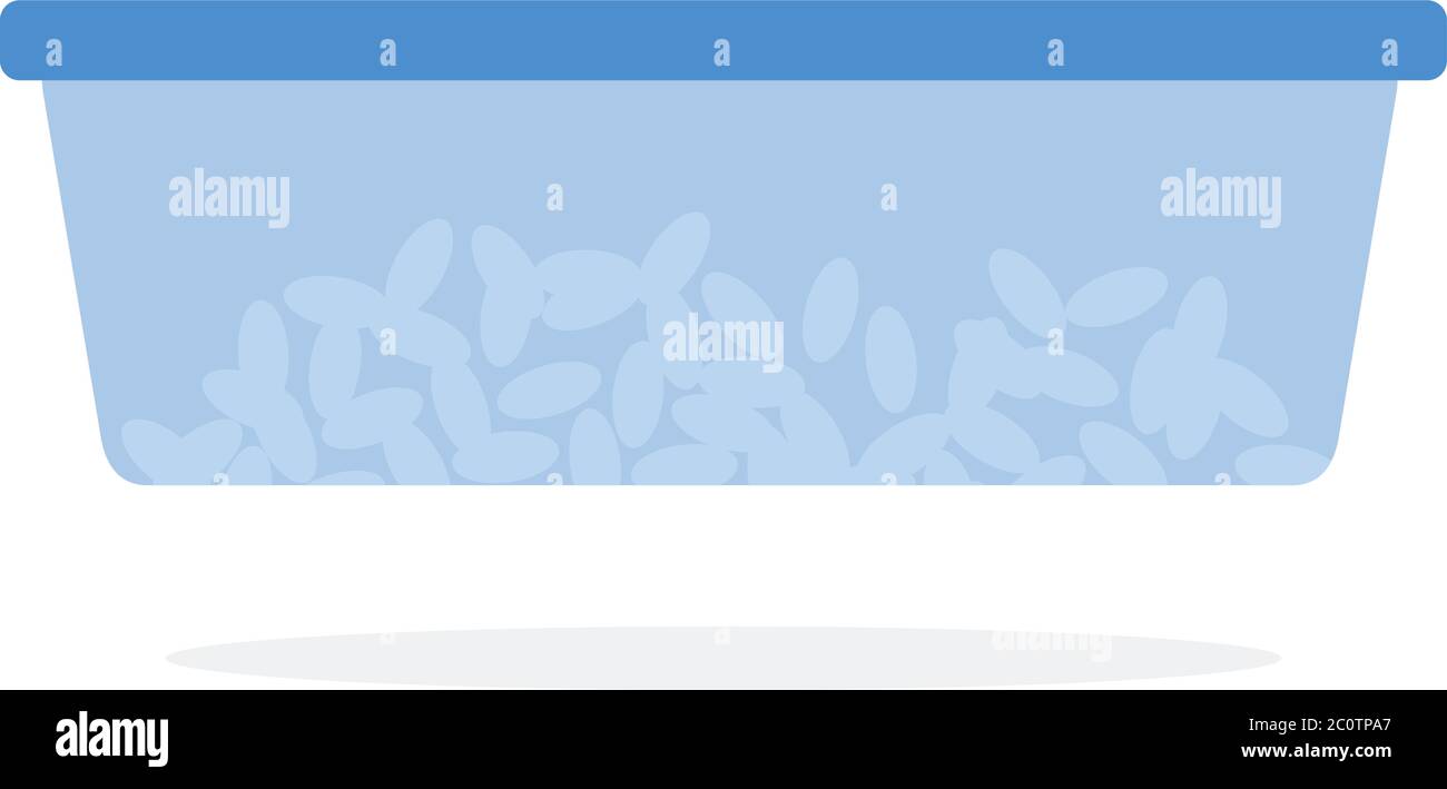 White beans at the plastic container flat isolated Stock Vector Image ...