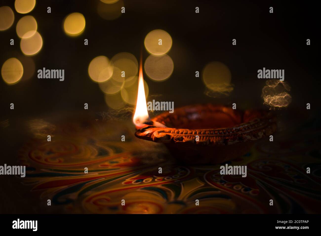 Decorated diya photo for indian festivals Stock Photo - Alamy