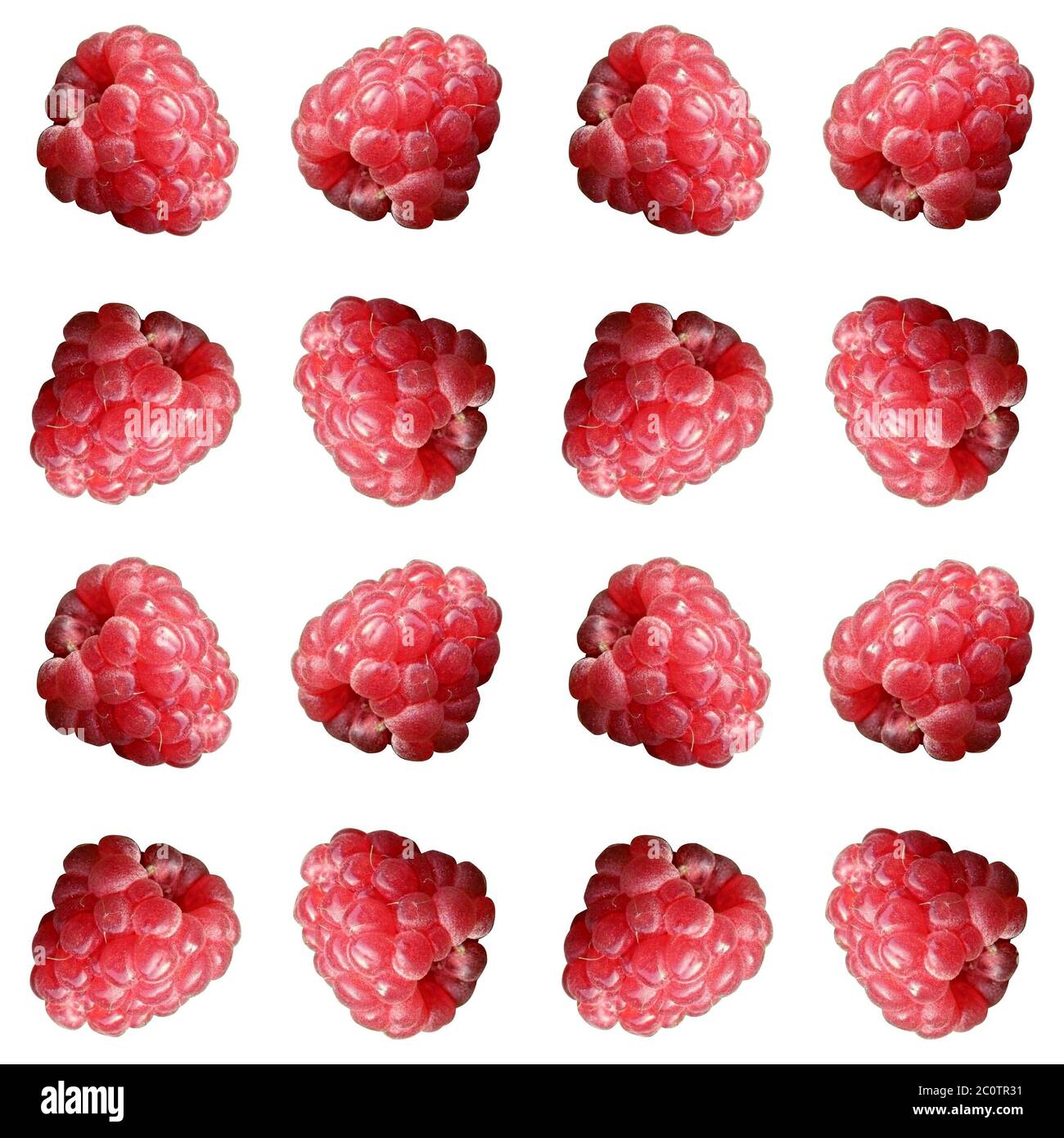 Raspberry isolated on white background. Seamless pattern Stock Photo ...