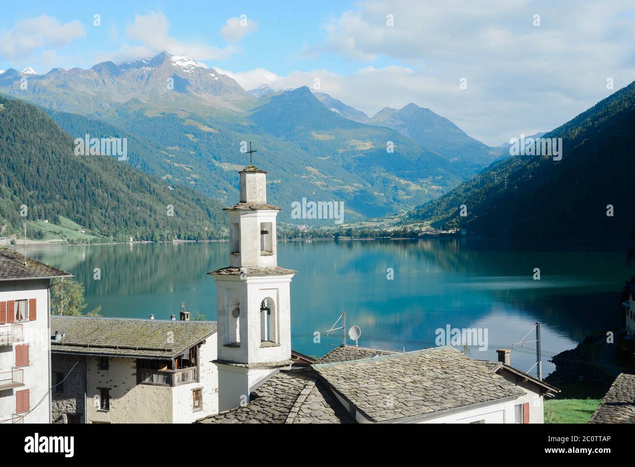 The small village of Miralago in the Poschiavo Valley, Switzerland ...