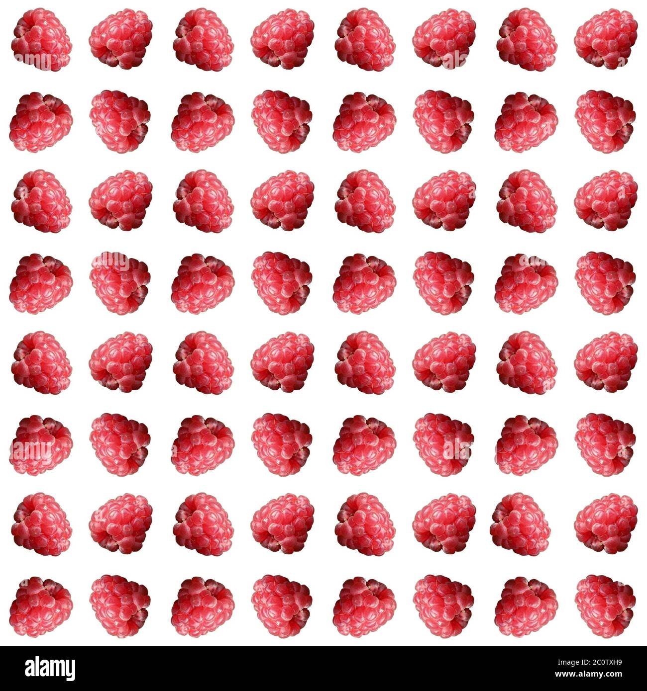 Raspberry isolated on white background. Seamless pattern Stock Photo ...