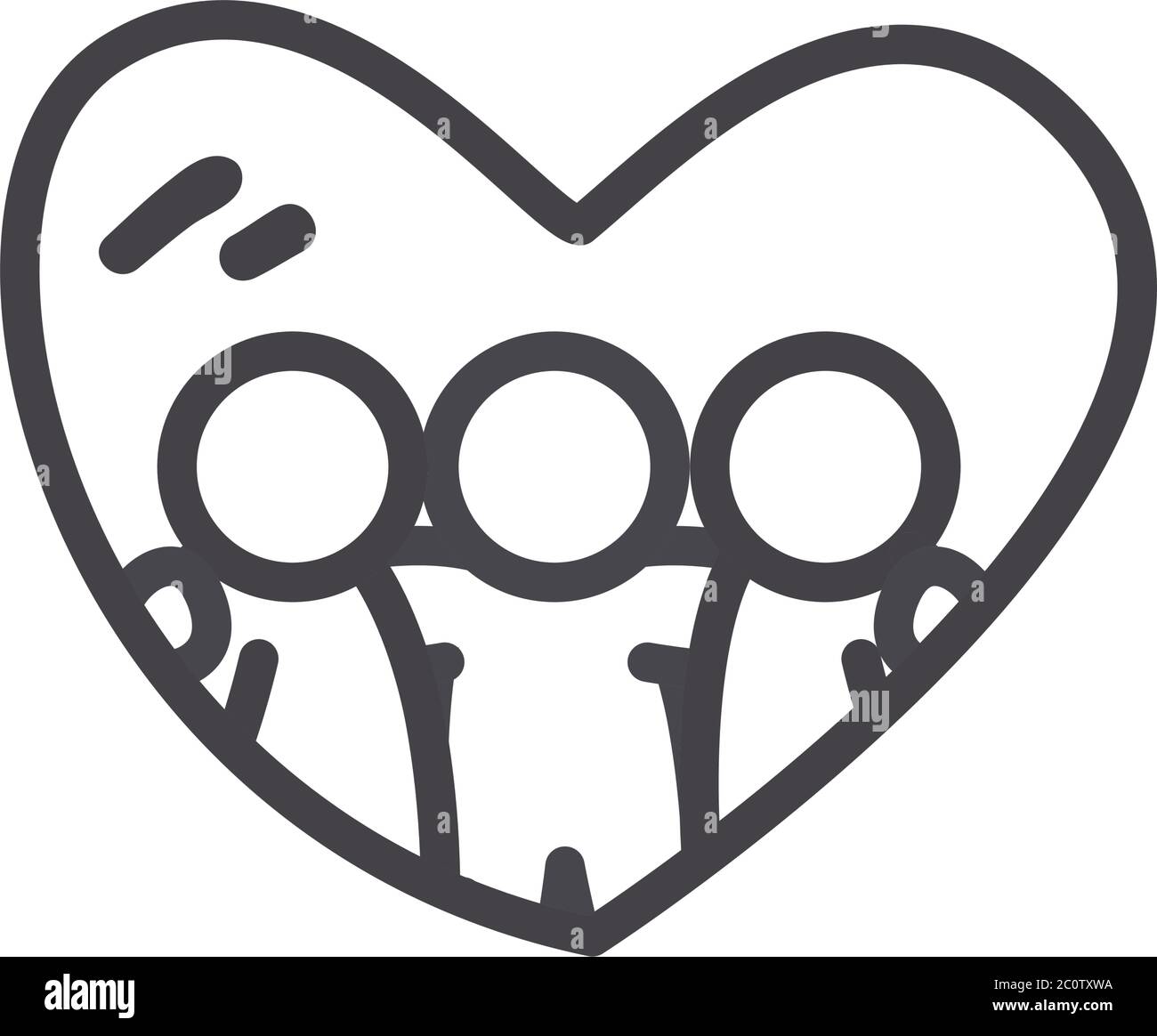 Avatars persons with heart line style icon design of love passion and ...