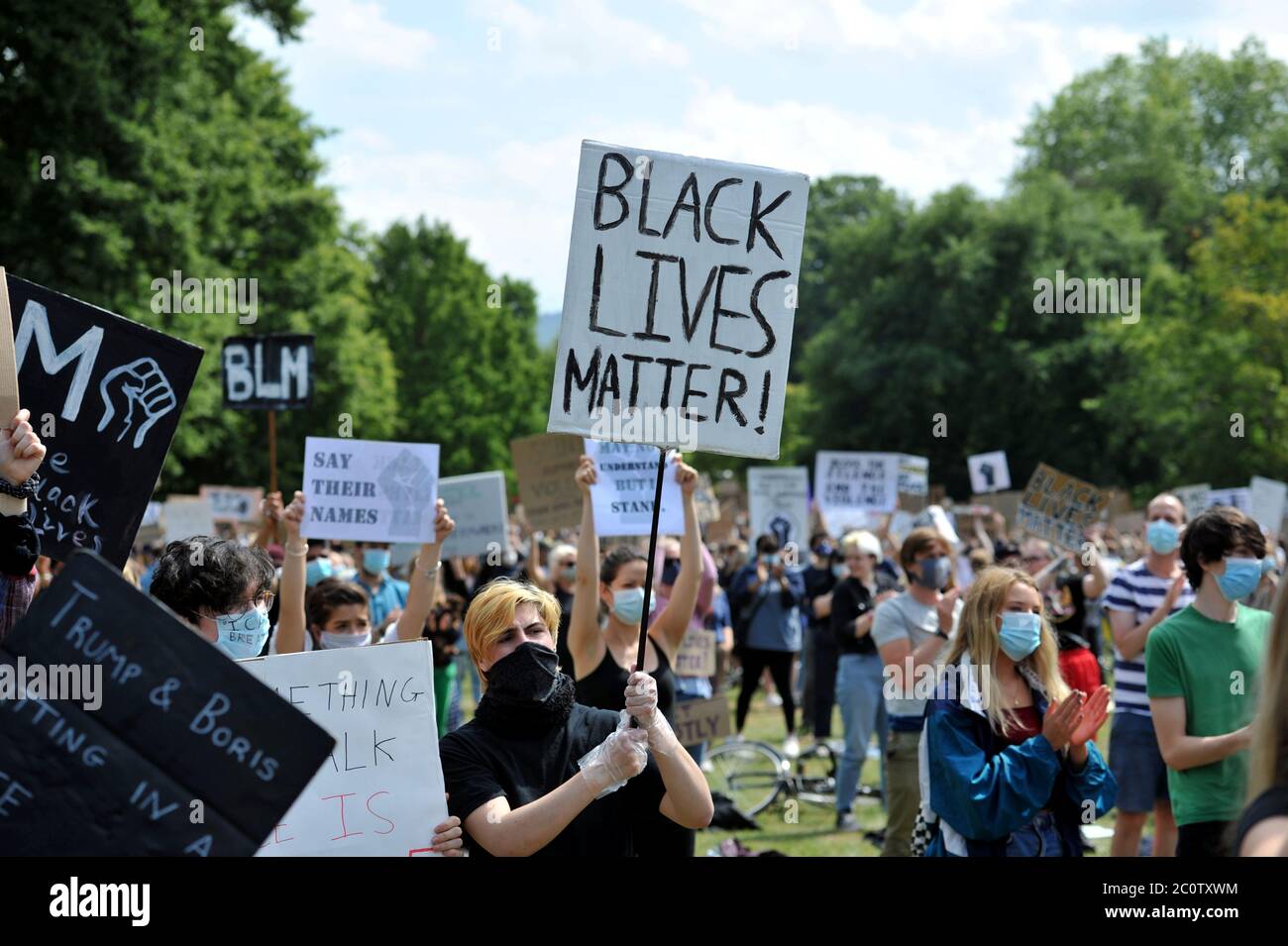 Black Lives Matter peaceful protest in Pittville Park in the shadow of ...