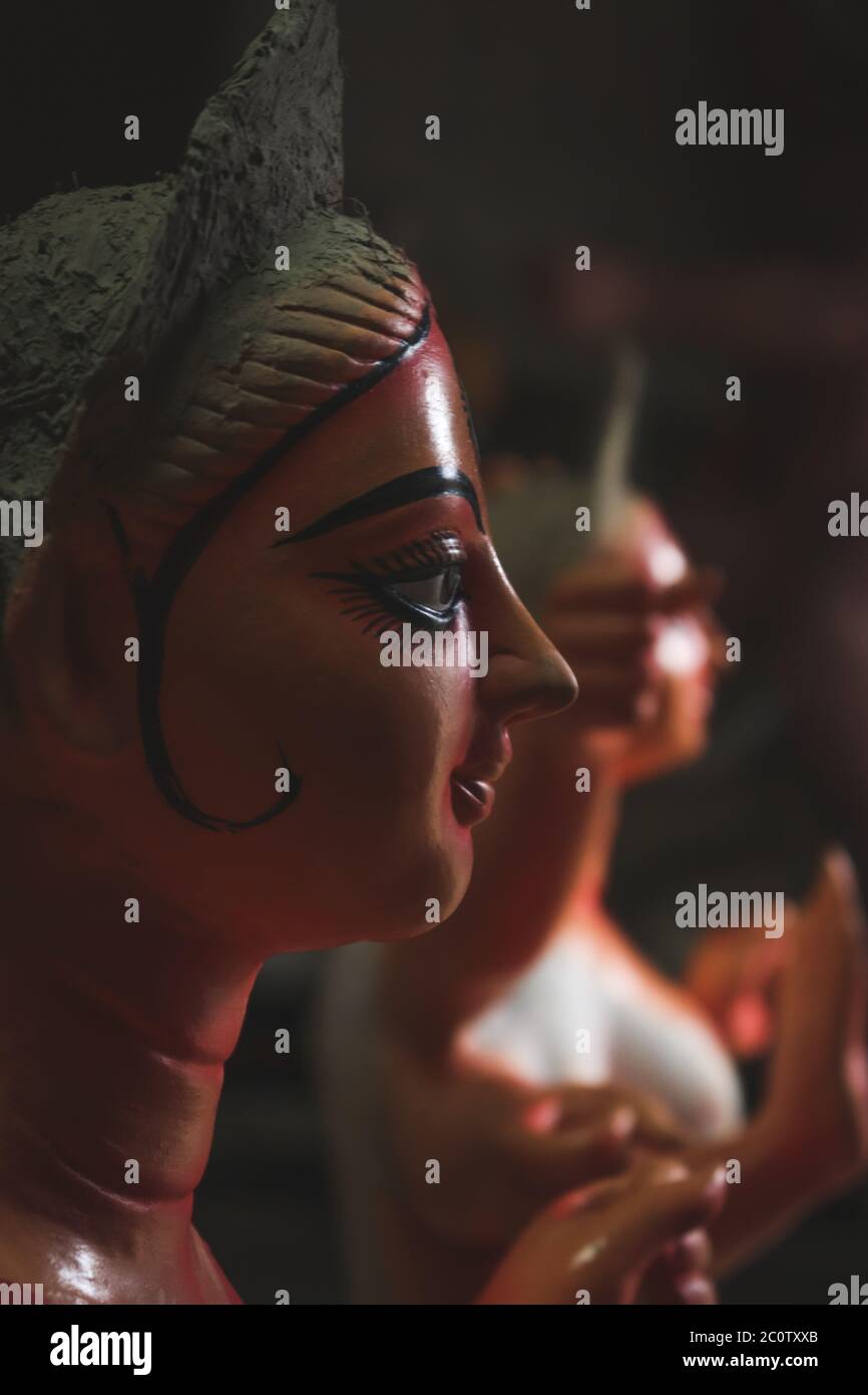 Making of durga idol by the artist stock image Stock Photo - Alamy