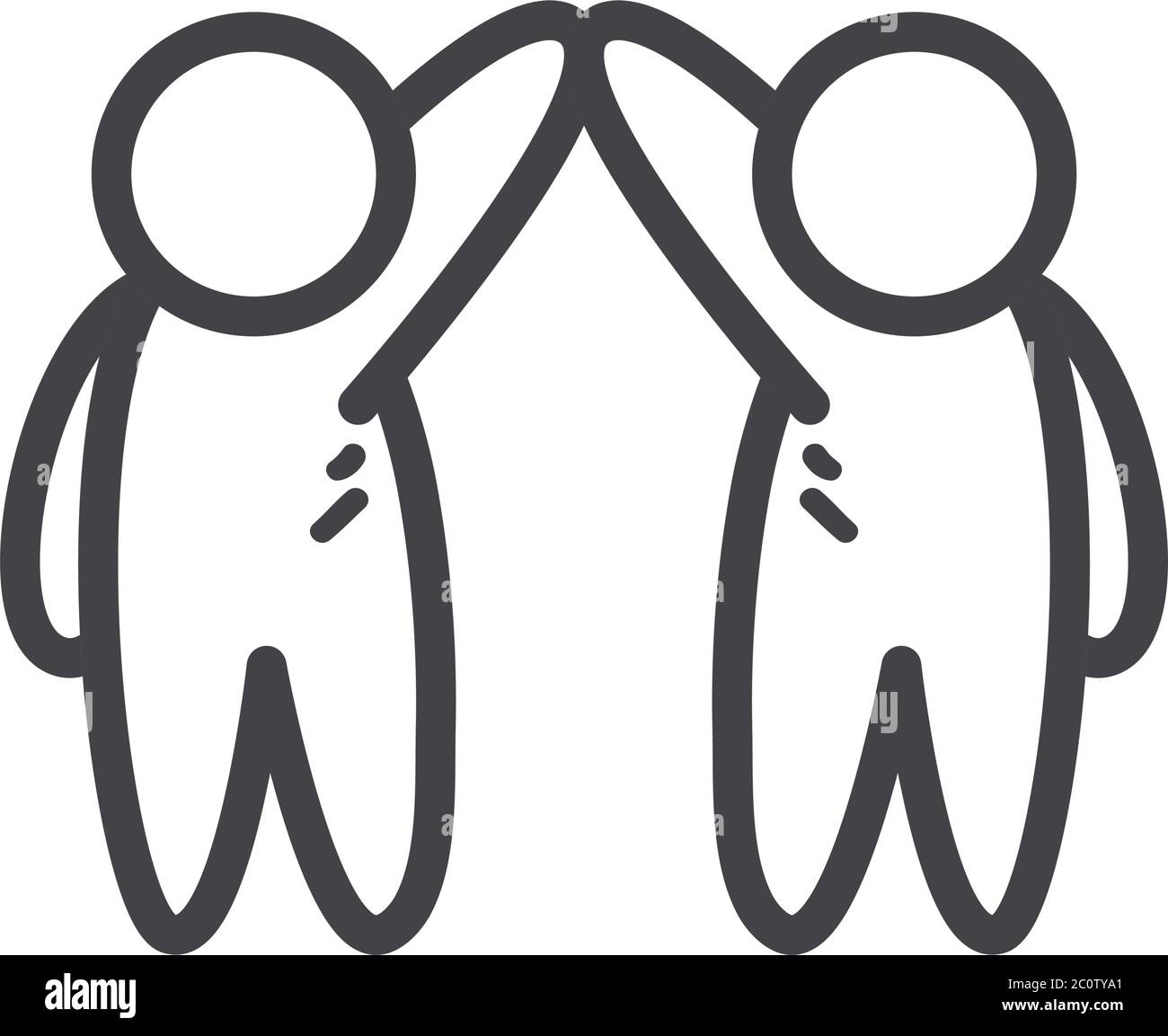 Avatars persons friends line style icon design of friendship and love ...