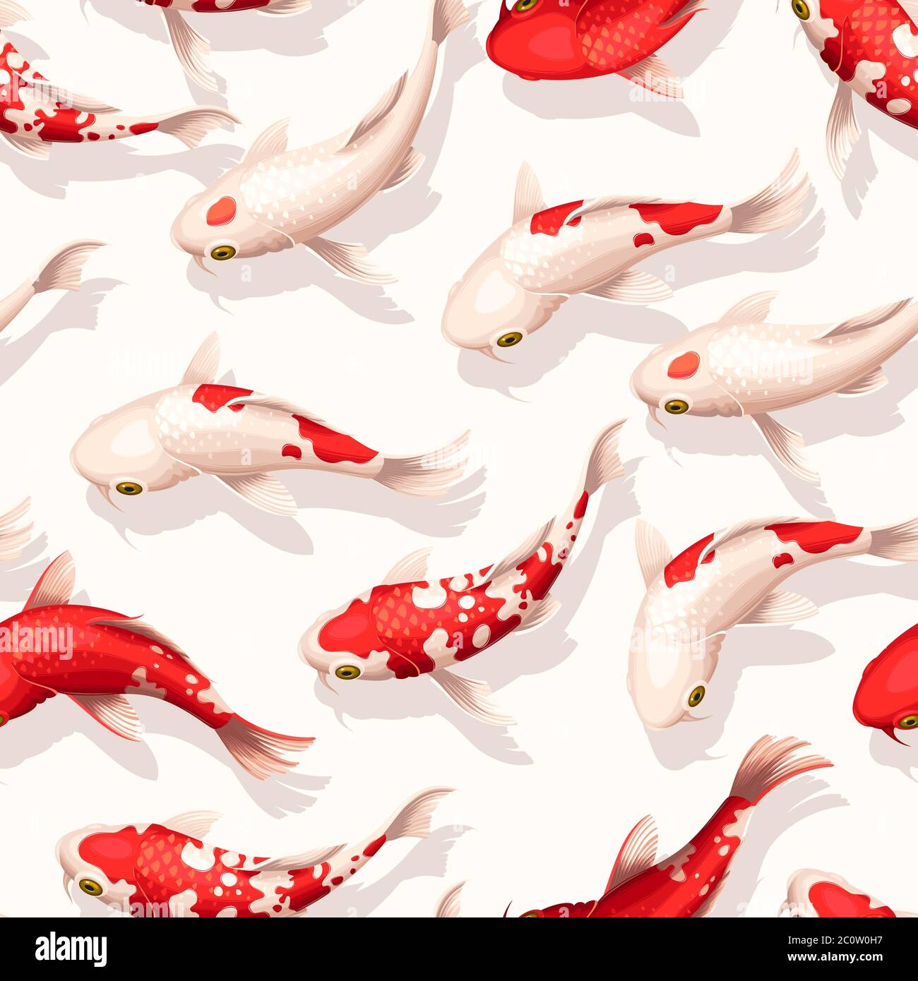 Beautiful vector seamless pattern with high detailed koi fish Stock ...